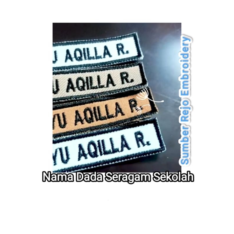 Jual [SEHARI JADI] Bordir Nama // Nama Sekolah Bordir // Nama Seragam ...