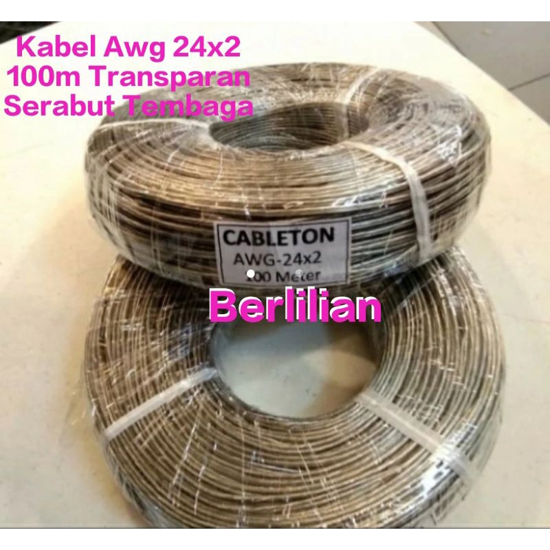 Jual Kabel Awg 24x2 100m Transparan Serabut Tembaga Murni / Kabel Awg24x2 Transparan | Shopee ...