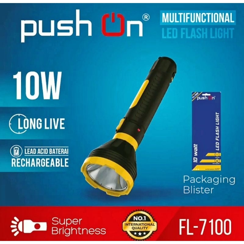 Jual Senter LED 10W Flashlight Rechargeable Led Spotlight 10 Watt ...