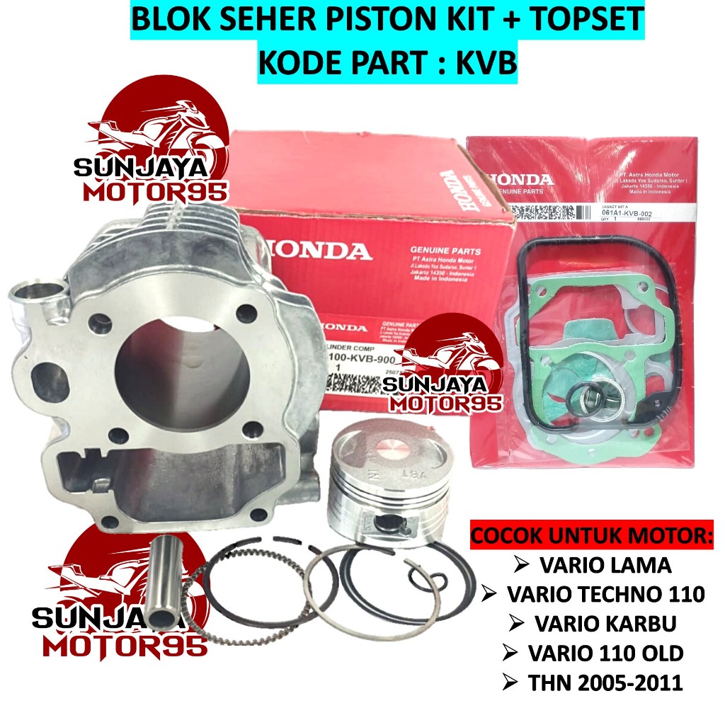 Jual Blok Seher Komplit Isi Komplit Piston KIT Honda Vario 110 Karbu / OLD - Vario 110 techno ...