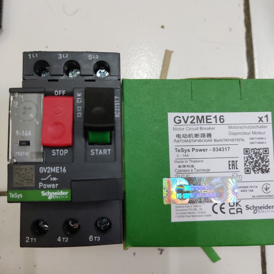 Jual Motor Circuit Breaker Schneider gv2me 16 GV2ME16 9A-14A 5.5KW ...