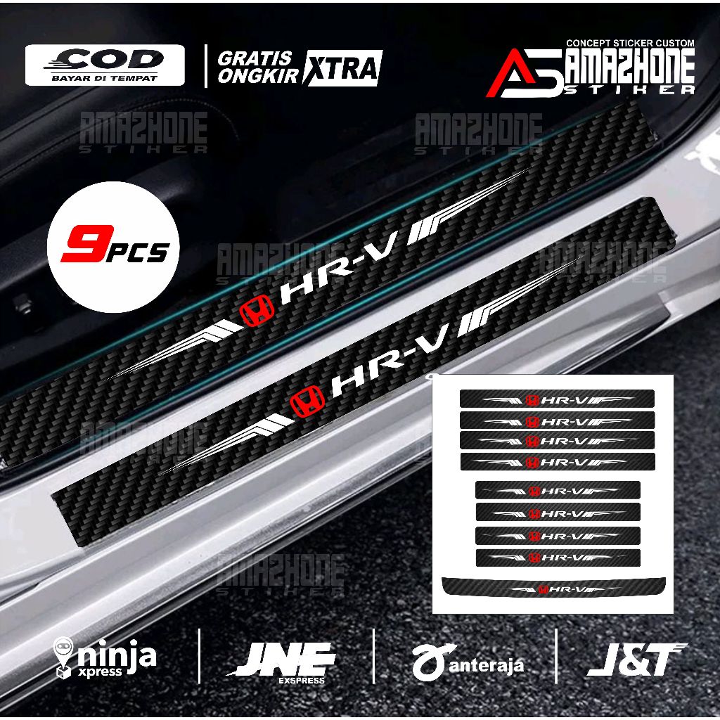 Jual 9pcs stiker carbon mobil honda hrv cutting sticker pelindung bawah ...