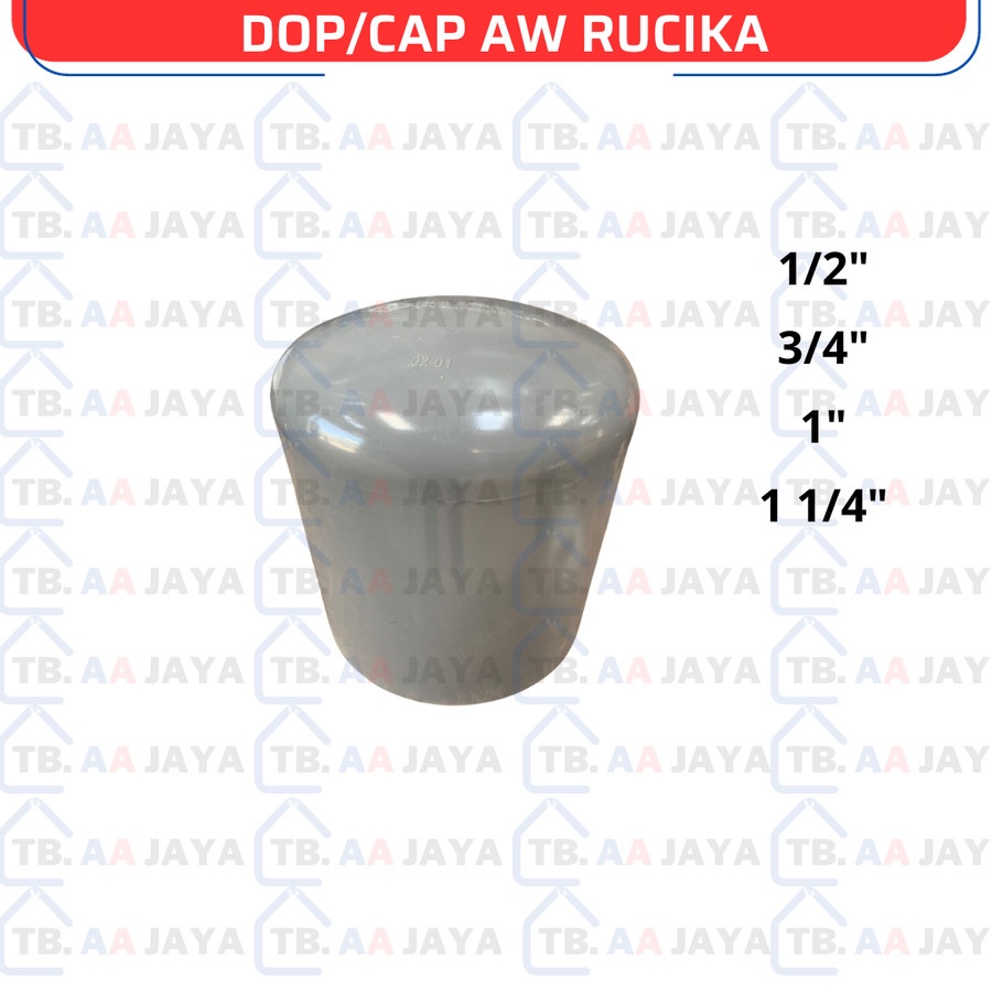 Jual dop/cap aw tutup pipa rucika 1/2 inch 3/4 inch, 1", 1 1/4 ...