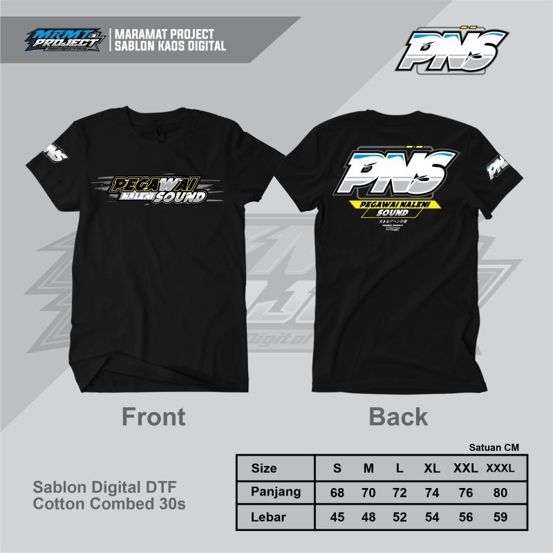 Jual MRMT Kaos PNS - Pegawai Naleni Sound System Katun Combed Hitam ...