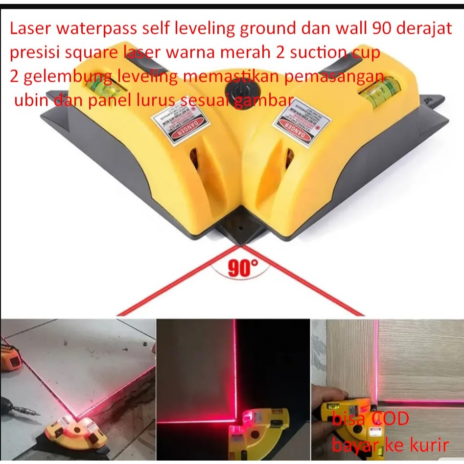 Jual Laser waterpass self leveling ground dan wall 90 derajat presisi square laser warna merah 2 ...