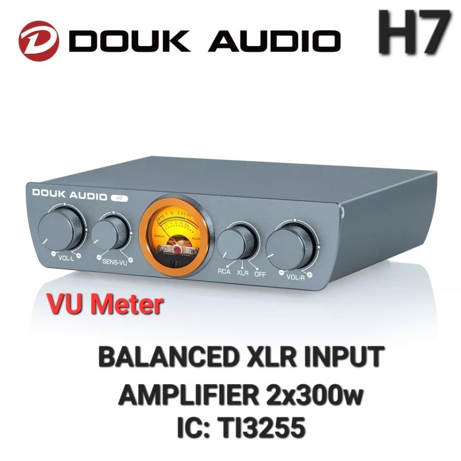 Jual DOUK AUDIO H7 Balanced XLR Input Amplifier 2x300w w VU Meter ...