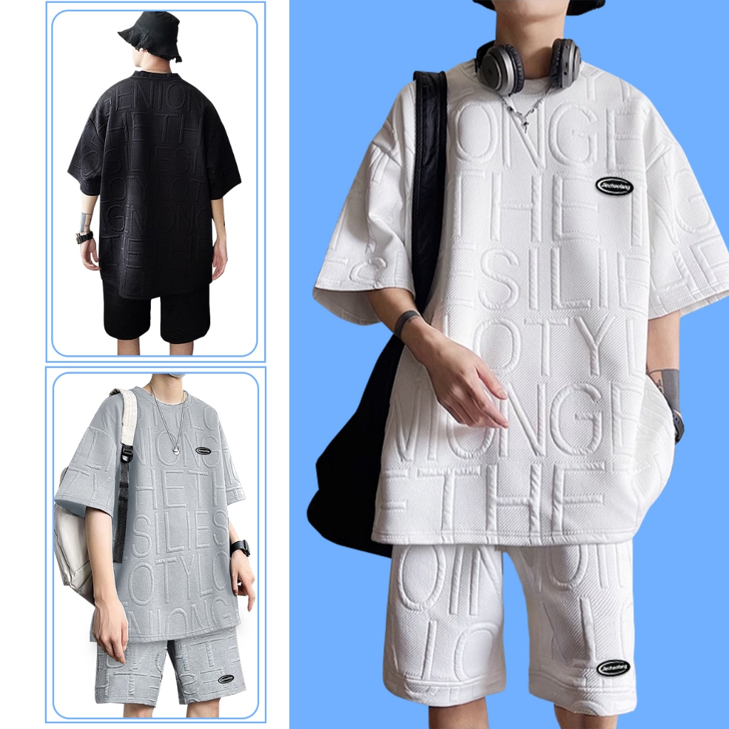 Jual One set pria Kaos pria oversize Baju oversize pria Kaos cowok Baju ...