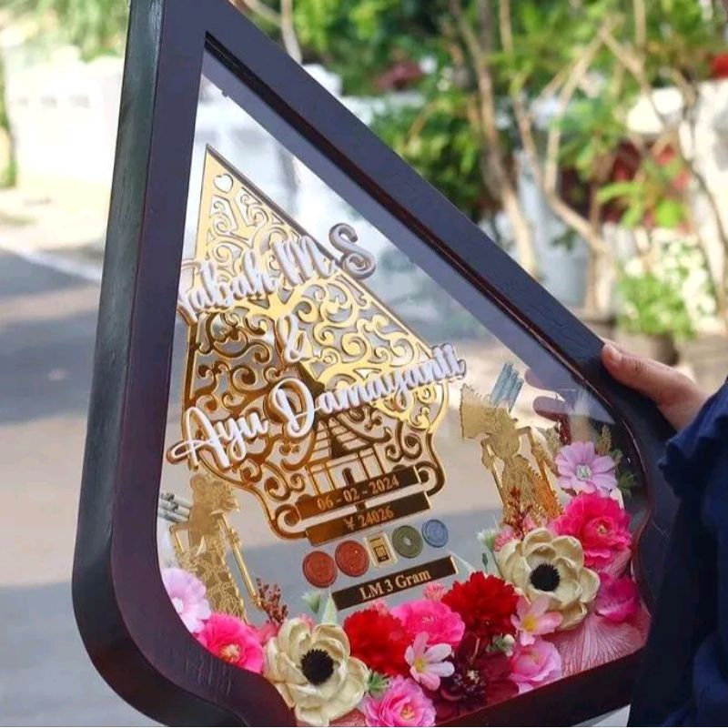 Jual kode 160 gunungan wayang rama sinta frame nama tumpuk double ...