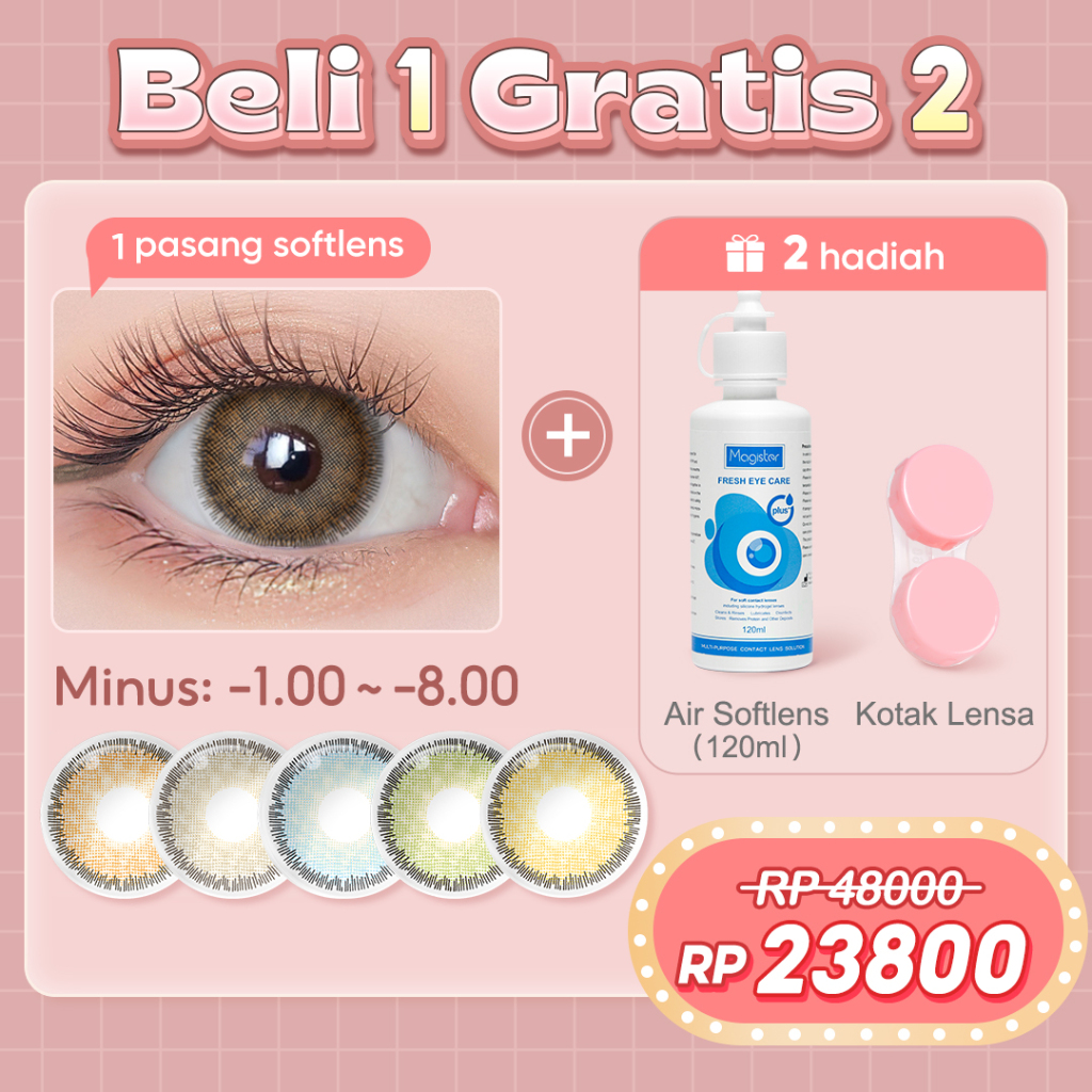 Jual SOFTLENS MINUS (1.00 s/d -8.00) SEPASANG LENSA KONTAK 14.2MM ...