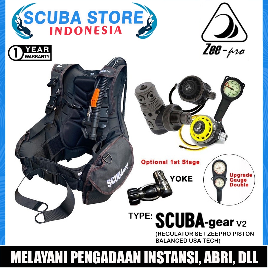 Jual Paket BCD Set Package Scubagear V2 Scuba Gear Regulator Octopus Console Zeepro 1st First ...