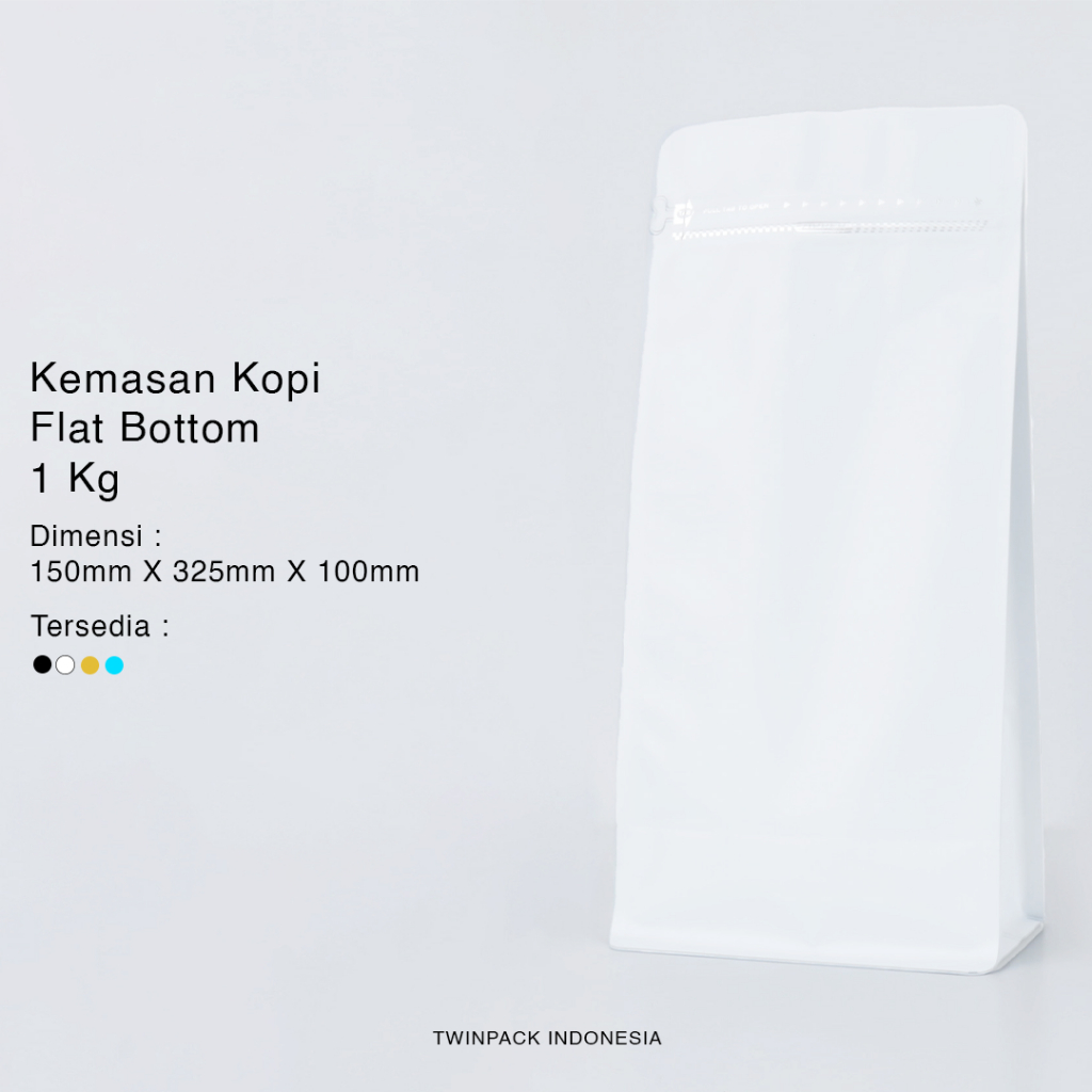 Jual Kemasan Kopi 1 Kg Ziplock Putih Flat Bottom | Valve | Zipper | Packaging Kopi | Shopee ...