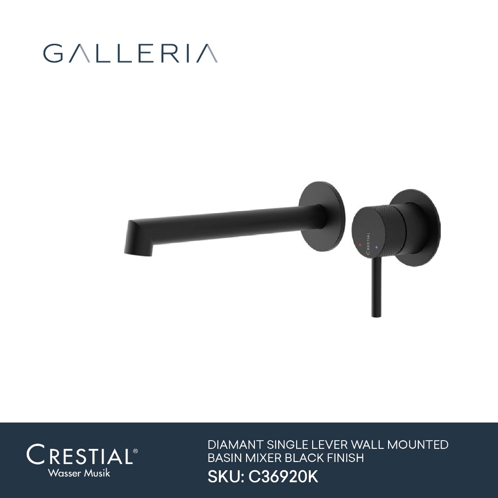 Jual Crestial Diamant Wall Mounted Basin Mixer Black Finish C36920K ...