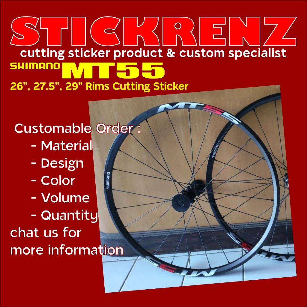 Jual Cutting Sticker Stiker Rims Velg Sepeda MTB Shimano MT55 Custom ...