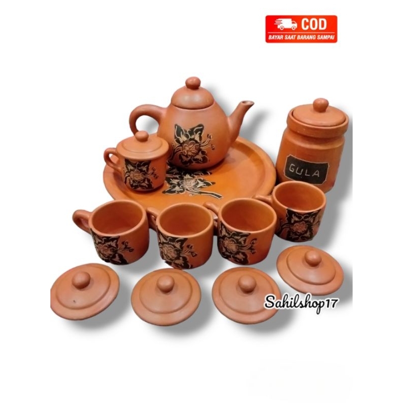 Jual Poci tanah liat set cangkir 5 teko tanah liat plus tempat gula ...