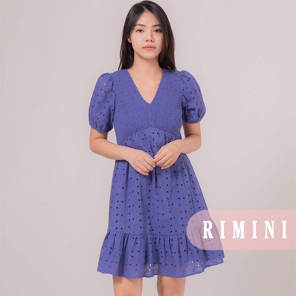 Jual RIMINI - Dress Cewe Pesta Remaja Puff Vneck Ruffle Mini XS-XL - Carter Dress 5225073 ...
