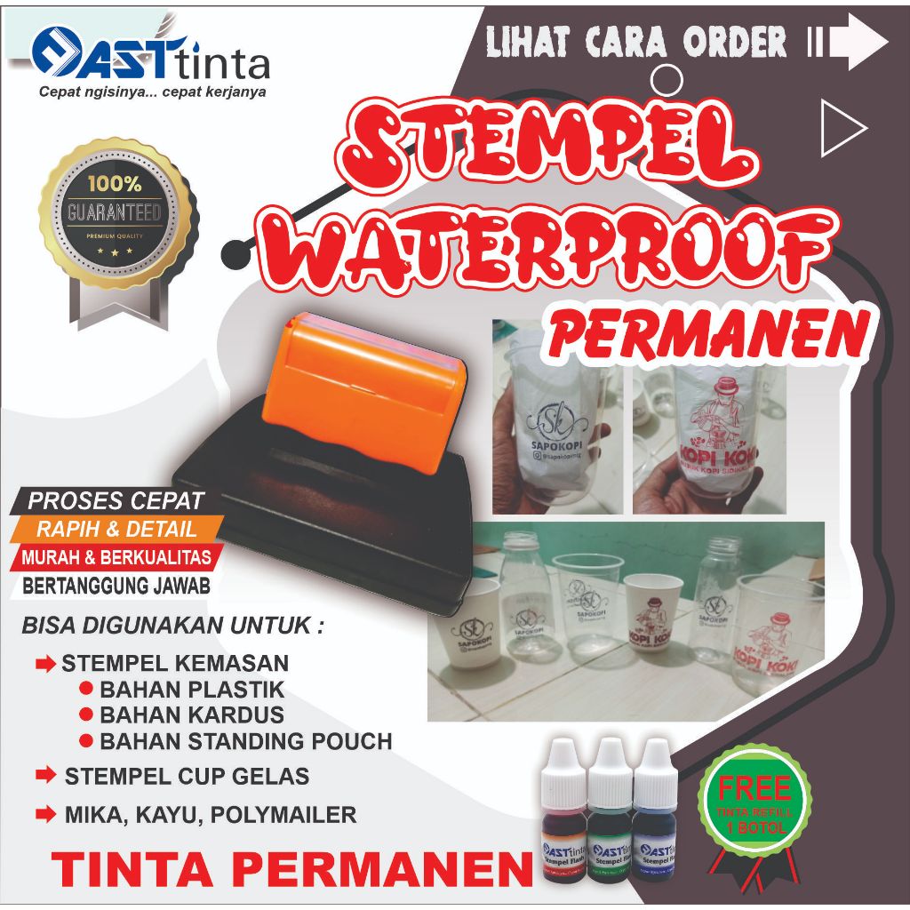 Jual Stempel Flash Plastik Tinta Permanen Waterproof, Stempel Custom ...