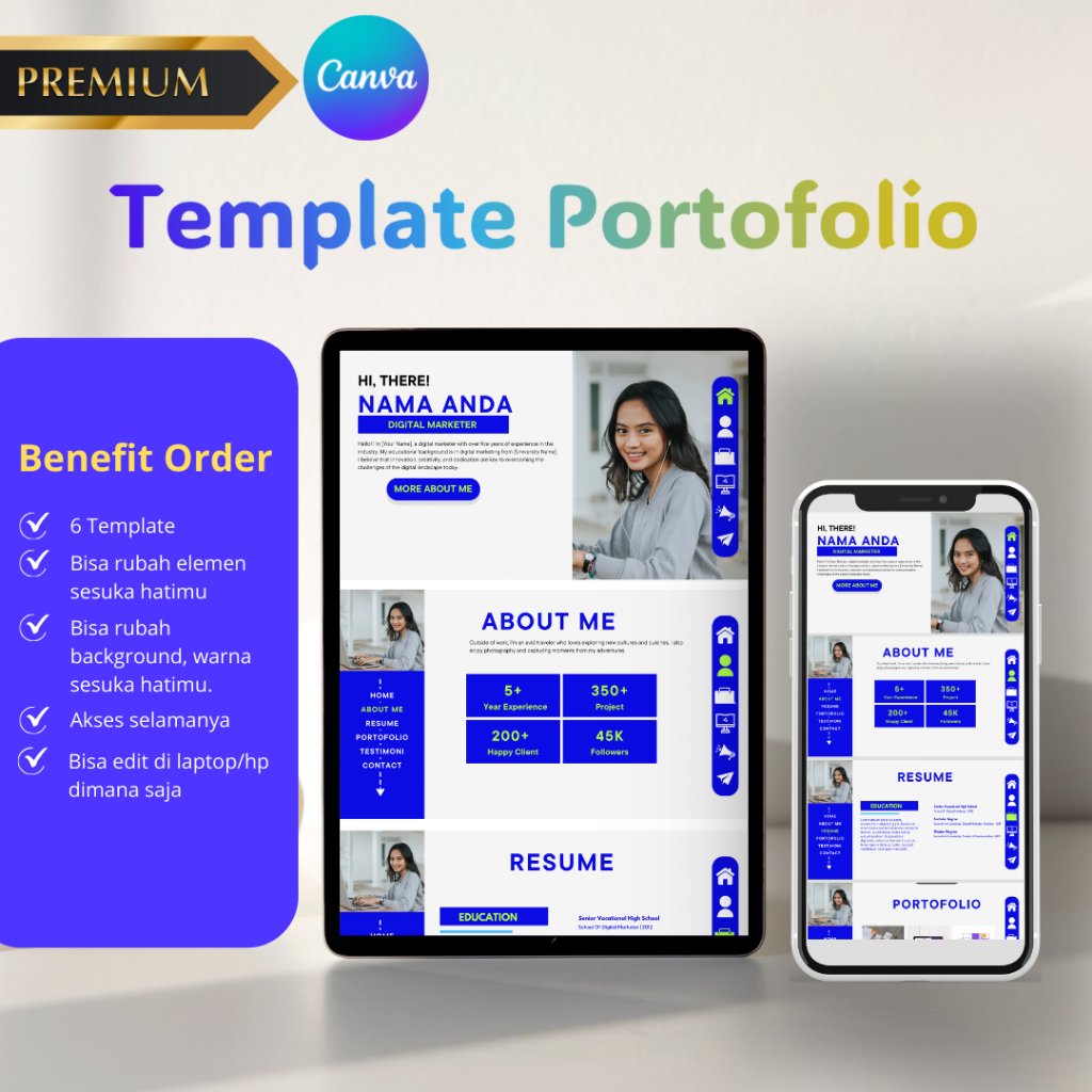 Jual Desain Template Portofolio Profesional Original 6 Desain | Shopee ...