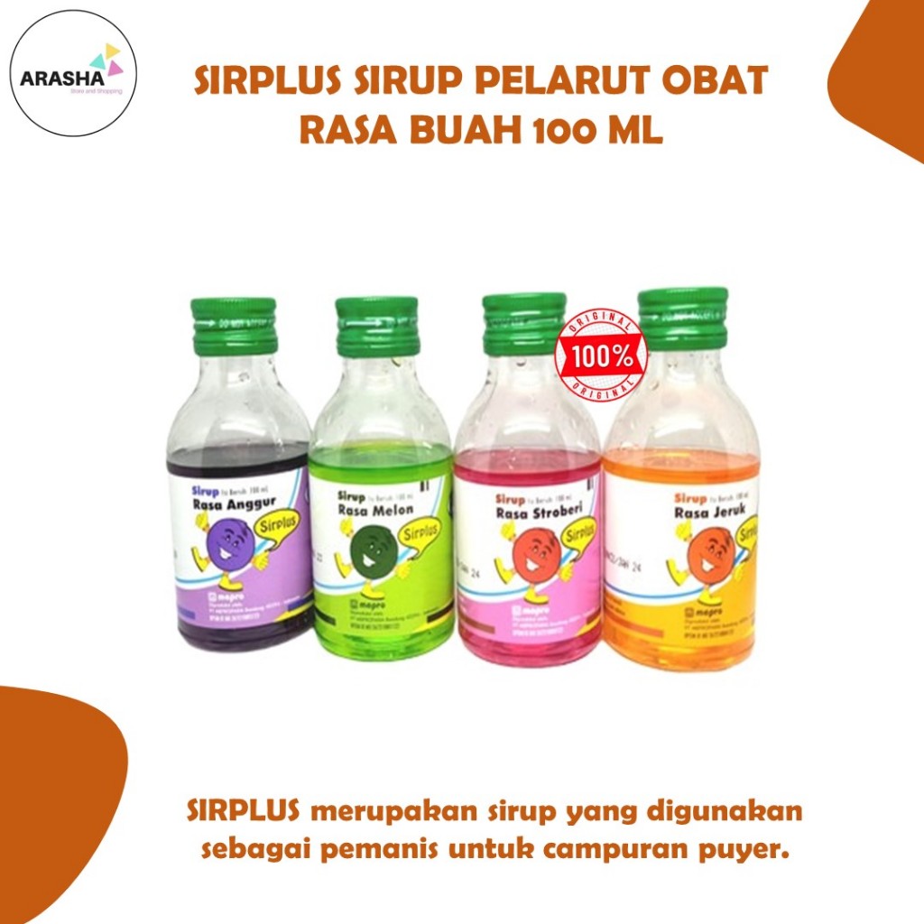Jual SIRPLUS SIRUP PEMANIS PELARUT OBAT 100 ML RASA BUAH CAMPURAN OBAT ...