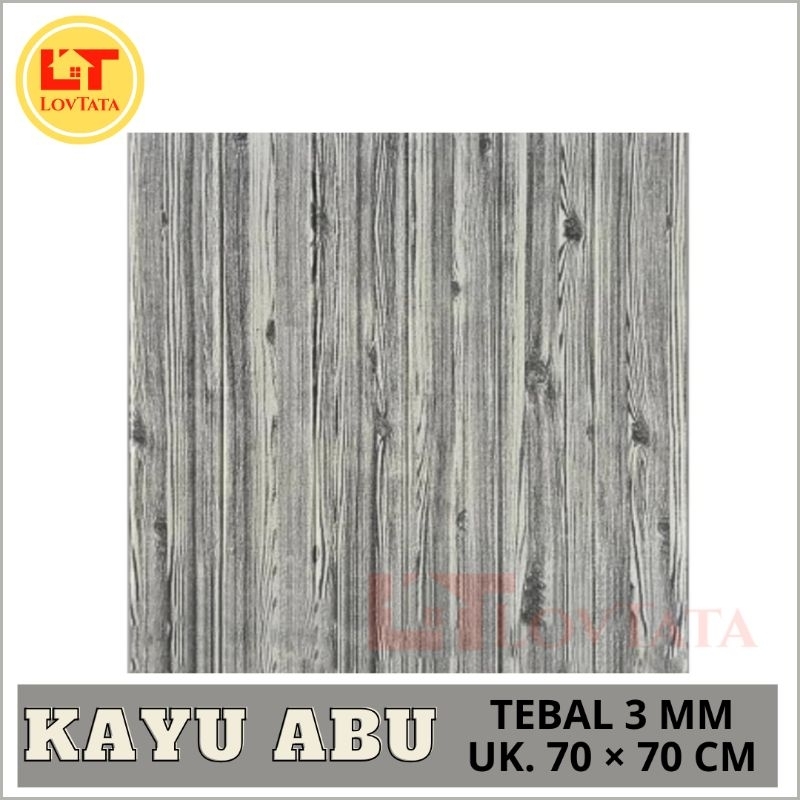Jual LT-Wallpaper WallFoam Stiker 3D Motif Kayu Putih Cokelat Abu Merah ...