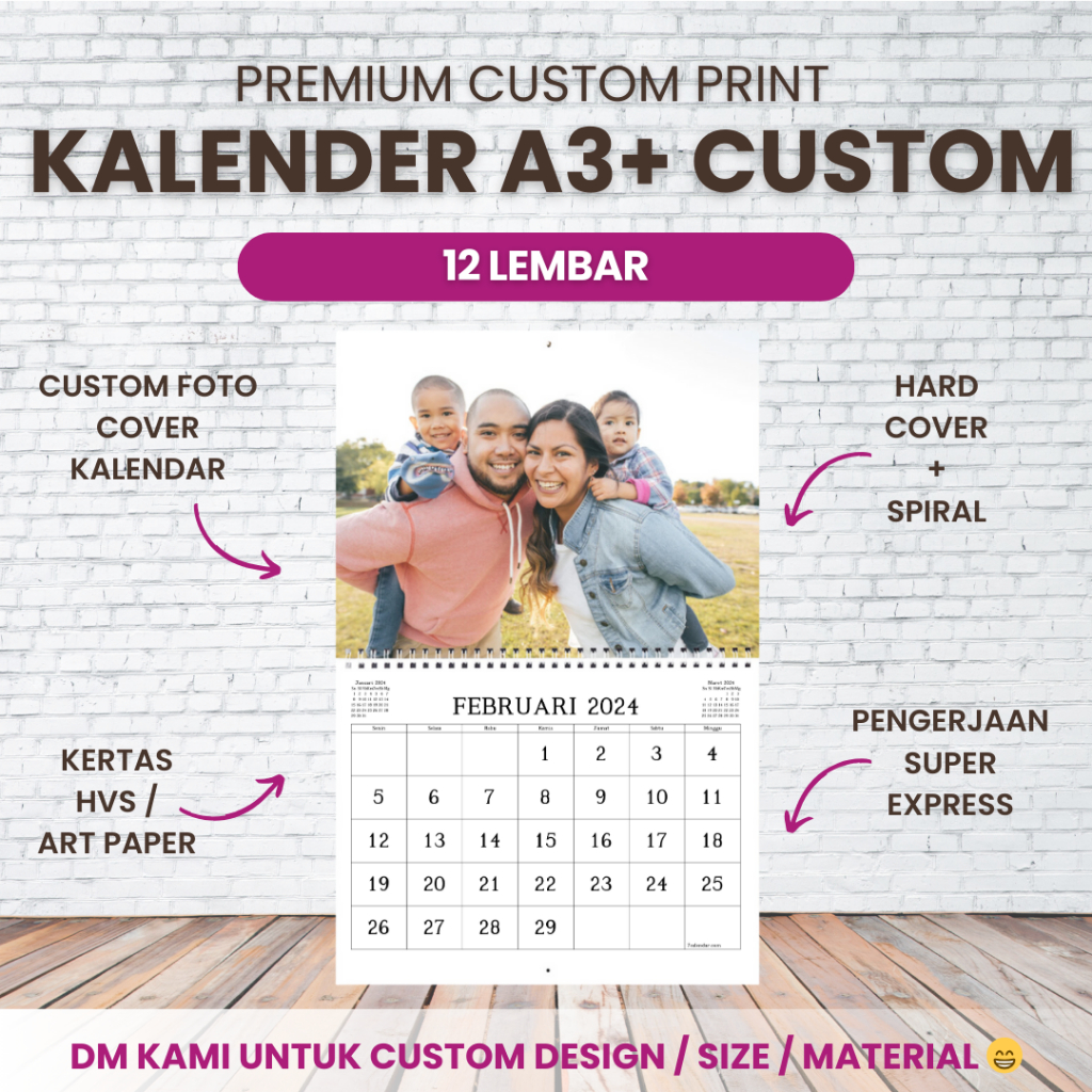 Jual [EXPRESS] Cetak Kalendar A3+ Custom | Spiral Hard Cover Horizontal | 12 Lembar | Premium ...