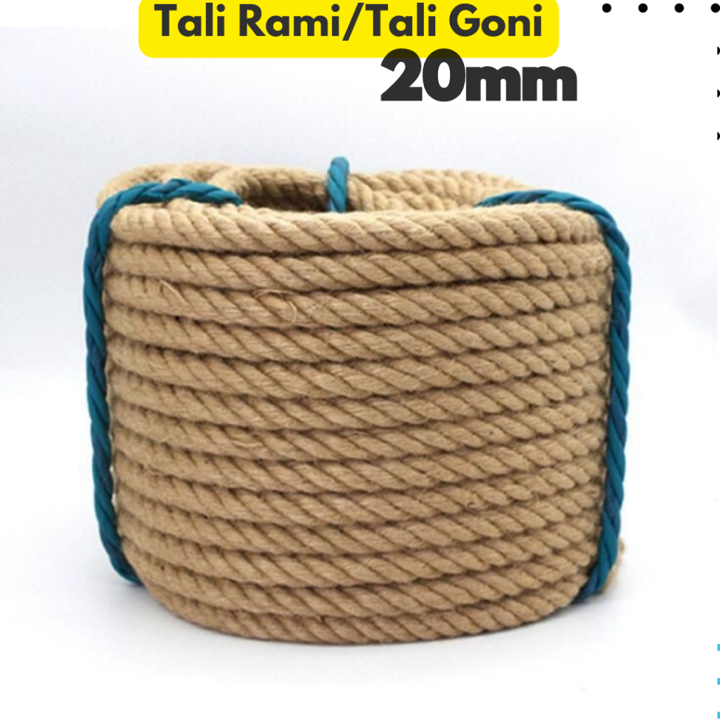 Jual TALI RAMI -TAMBANG GONI 20MM SATU ROLL 50 METER | Shopee Indonesia