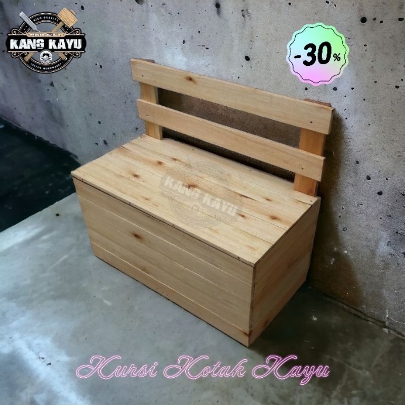 Jual Kotak penyimpanan wooden crate box kayu serbaguna plus sandaran ...