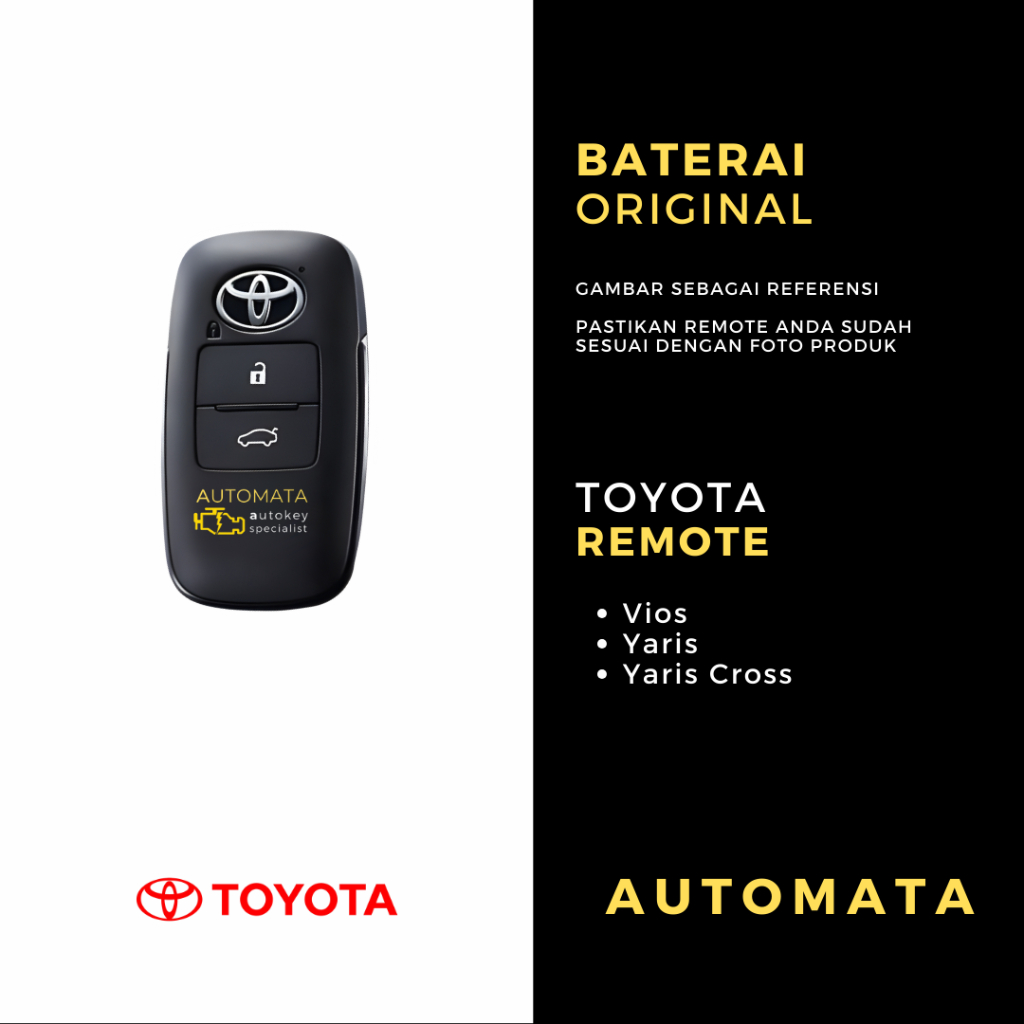 Jual Baterai Remote Toyota Vios 1.5 G TSS CVT Original Panasonic ...