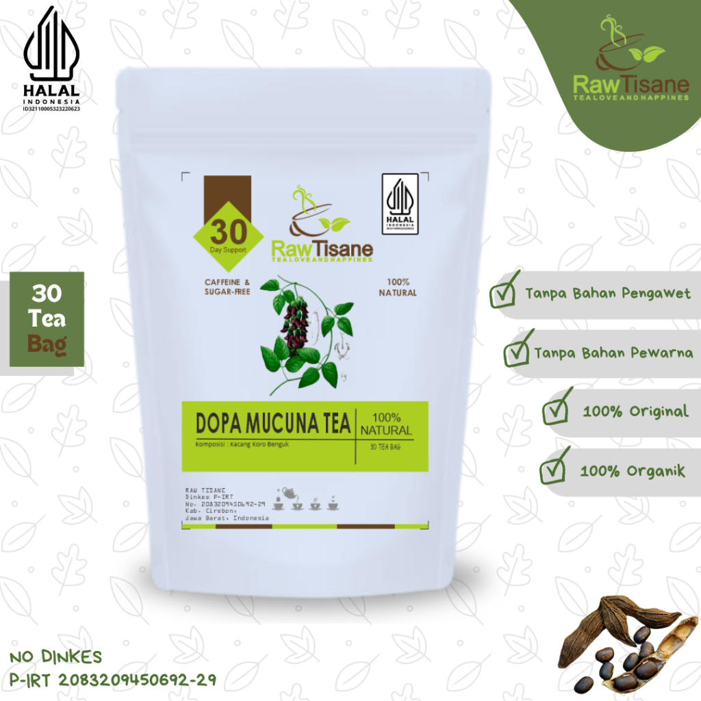 Jual RAW TISANE Dopa Mucuna Tea : Mucuna Pruriens Seeds Tea Isi 30 Tea ...