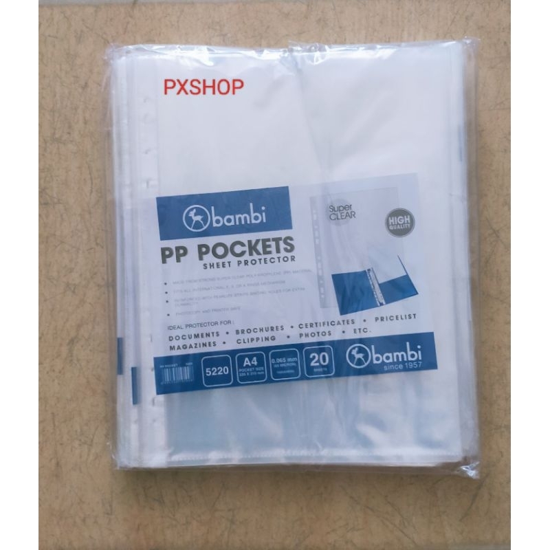 Jual PP Pocket A4 Bambi 5220 dan F4 Bambi 5221 | Shopee Indonesia