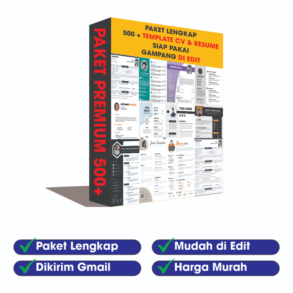 Jual 500+ Template CV & RESUME Premium - word dan psd - mudah diedit ...