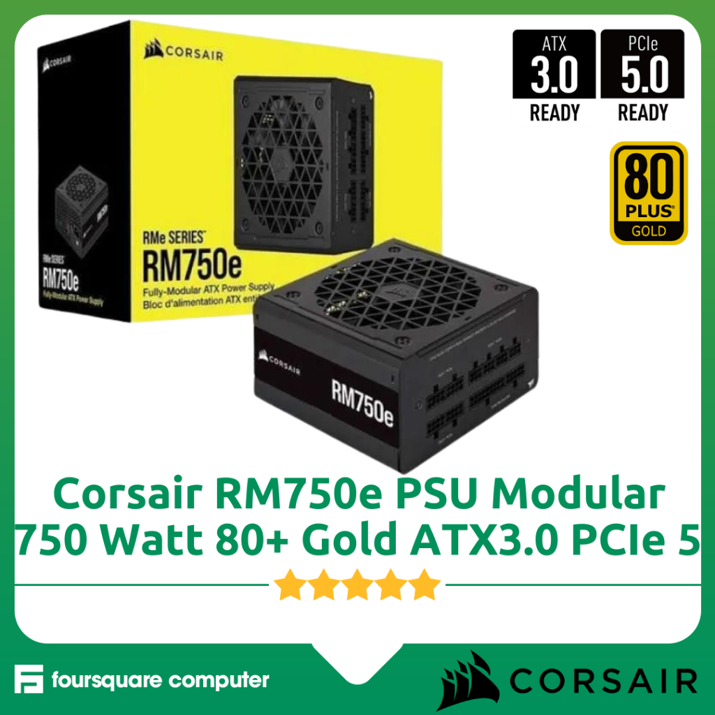 Jual PSU Corsair RM750e 750 Watt 80 Plus Gold Modular Power Supply 750W ...