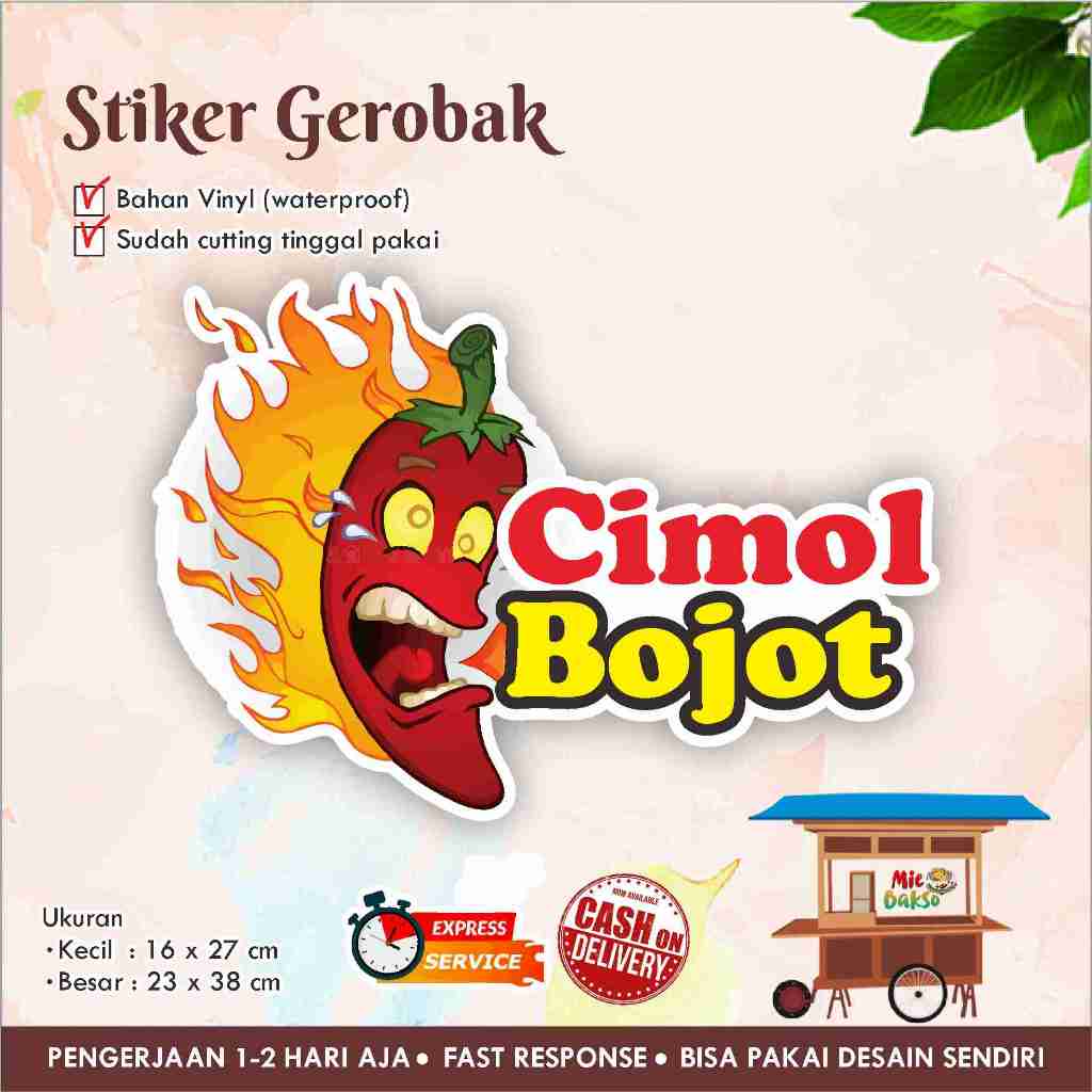 Jual STIKER KACA GEROBAK VINYL CIMOL BOJOT | Shopee Indonesia