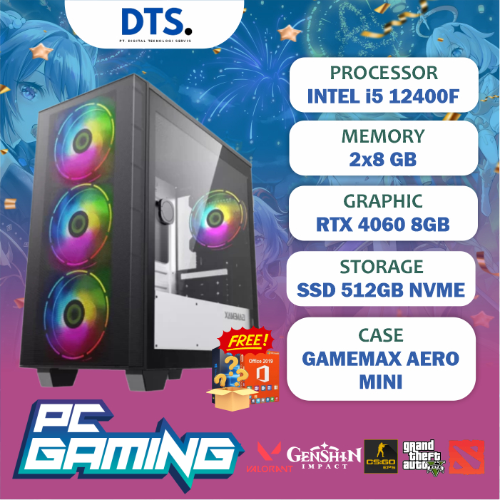 Jual PC Gaming Gen 12 | i5 12400F | RTX 4060 8GB | 16GB DDR5 | NVME ...