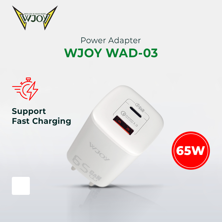 Jual WJOY WAD-03 65W USB A dan Type C Kepala Charger Super Fast ...