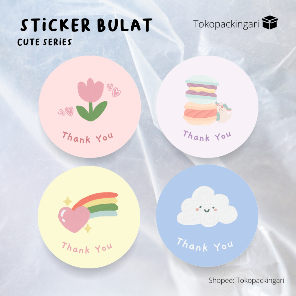Jual Sticker Bulat | Sticker Bulat Cute | Sticker Packing | Sticker ...