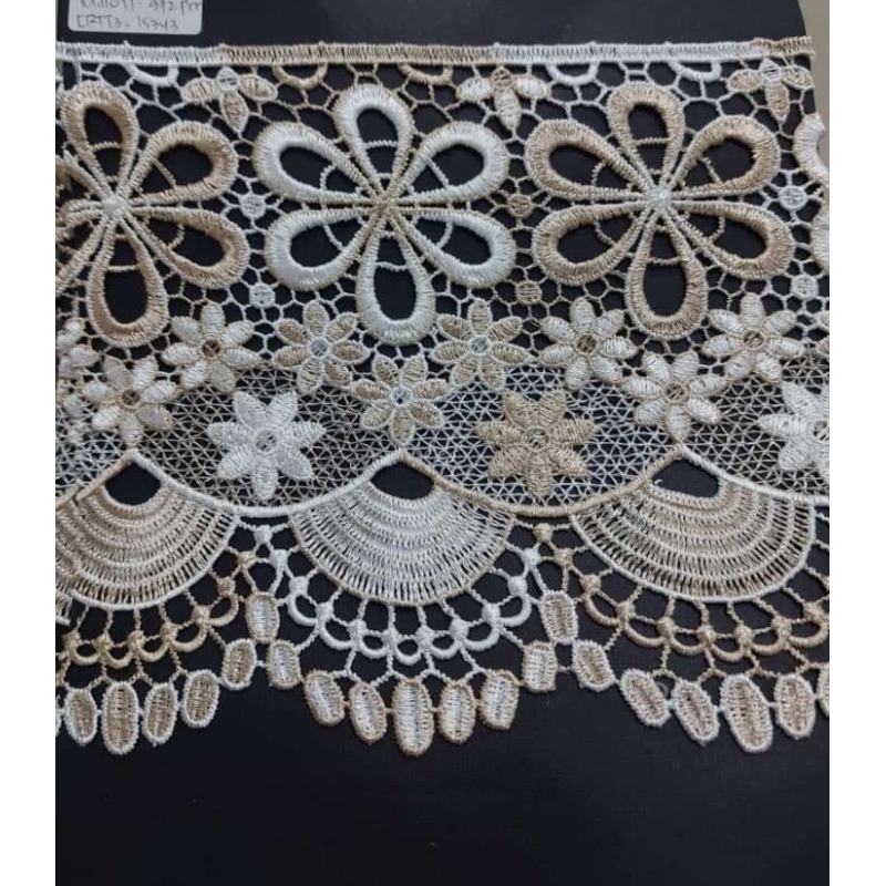 Jual renda gyper jiper Zipper guiper bordir two-tone, bw, milo 20cm ...