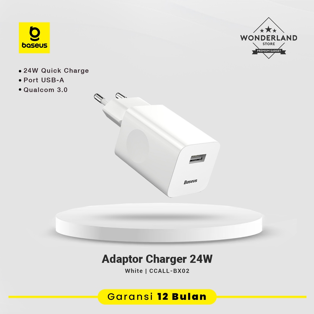 Jual Baseus Wall Adaptor Charger USB-A 24W Fast Quick Charge QC3 CCALL-BX02 | Shopee Indonesia