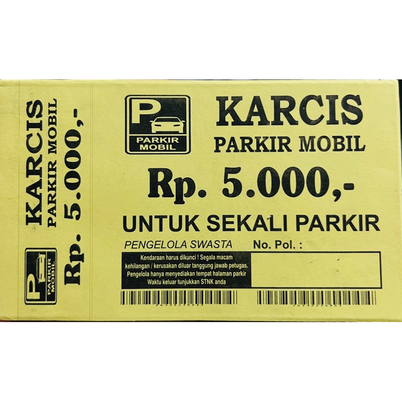 Jual KARCIS PARKIR MOTOR MOBIL UNIVERSAL KERTAS WARNA | Shopee Indonesia