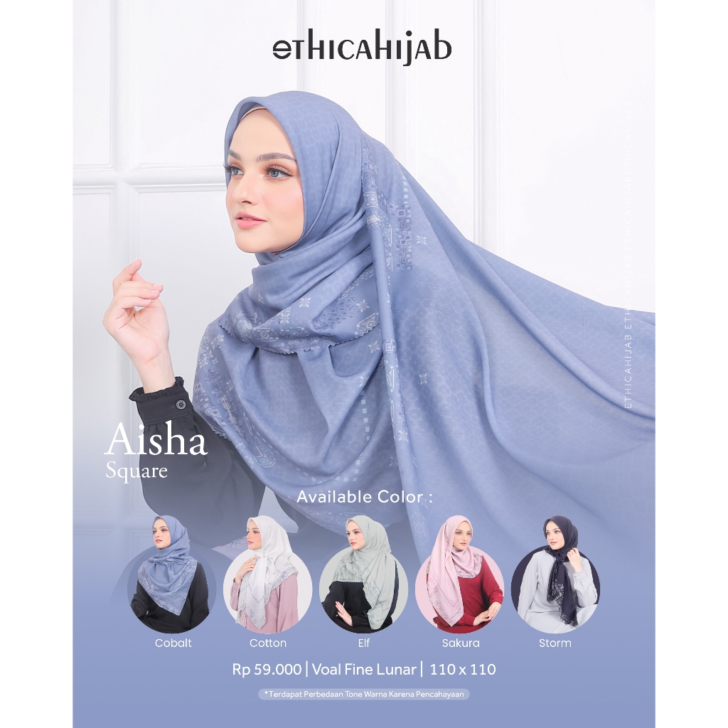Jual EthicaHijab | Aisha Square Hijab Segi Empat Premium | Shopee Indonesia