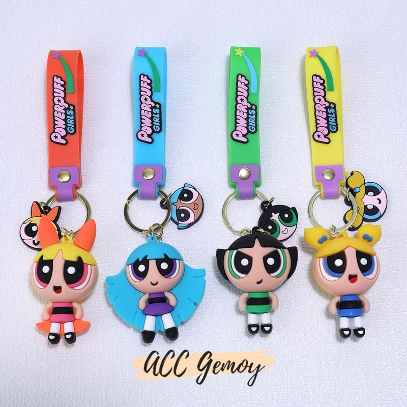Jual ACC GEMOY Gantungan Kunci Cry Baby Power Puff Girls PPG Keychain ...