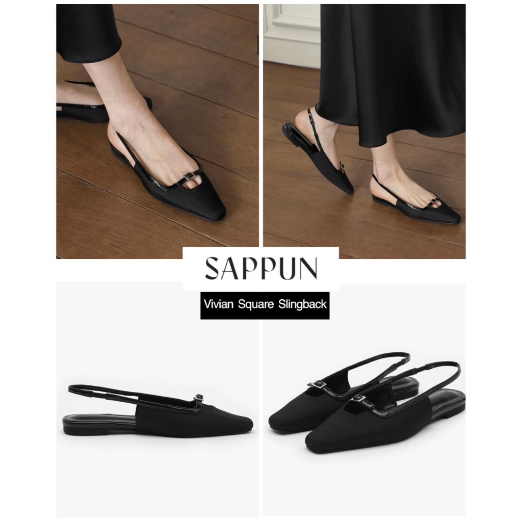 Jual (READY sz 41) SAPPUN Vivian Slingback flat shoes (1 cm) Original ...