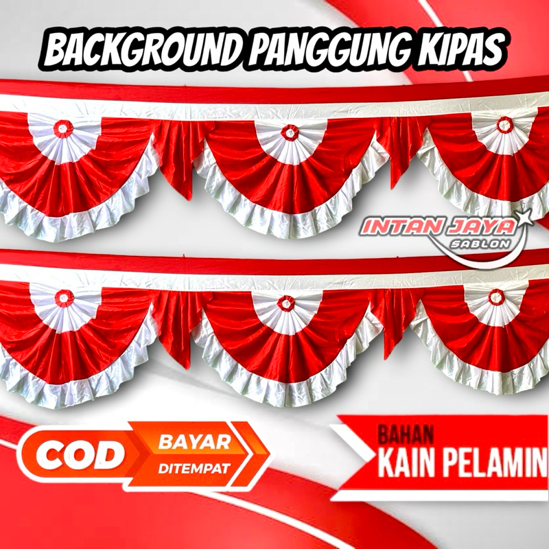 Jual BENDERA MERAH PUTIH BACKGROUND PANGGUNG FULL ABUTAY PELAMIN 10 GELOMBANG/BACKGROUND REMPEL ...