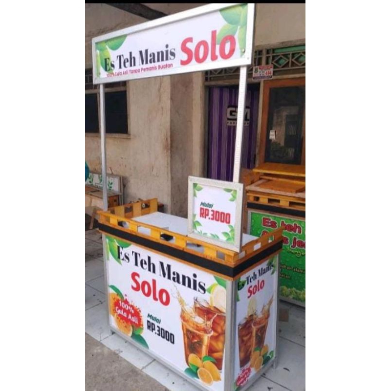 Jual booth portable es teh solo viral ukuran 100cm x 45 cm x 80 cm ...