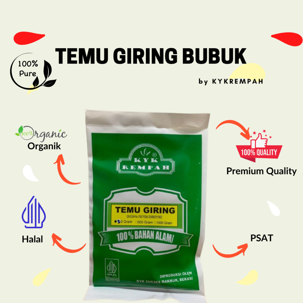 Jual Temu Giring Bubuk | Bubuk Temu Giring Asli & Murni | Shopee Indonesia