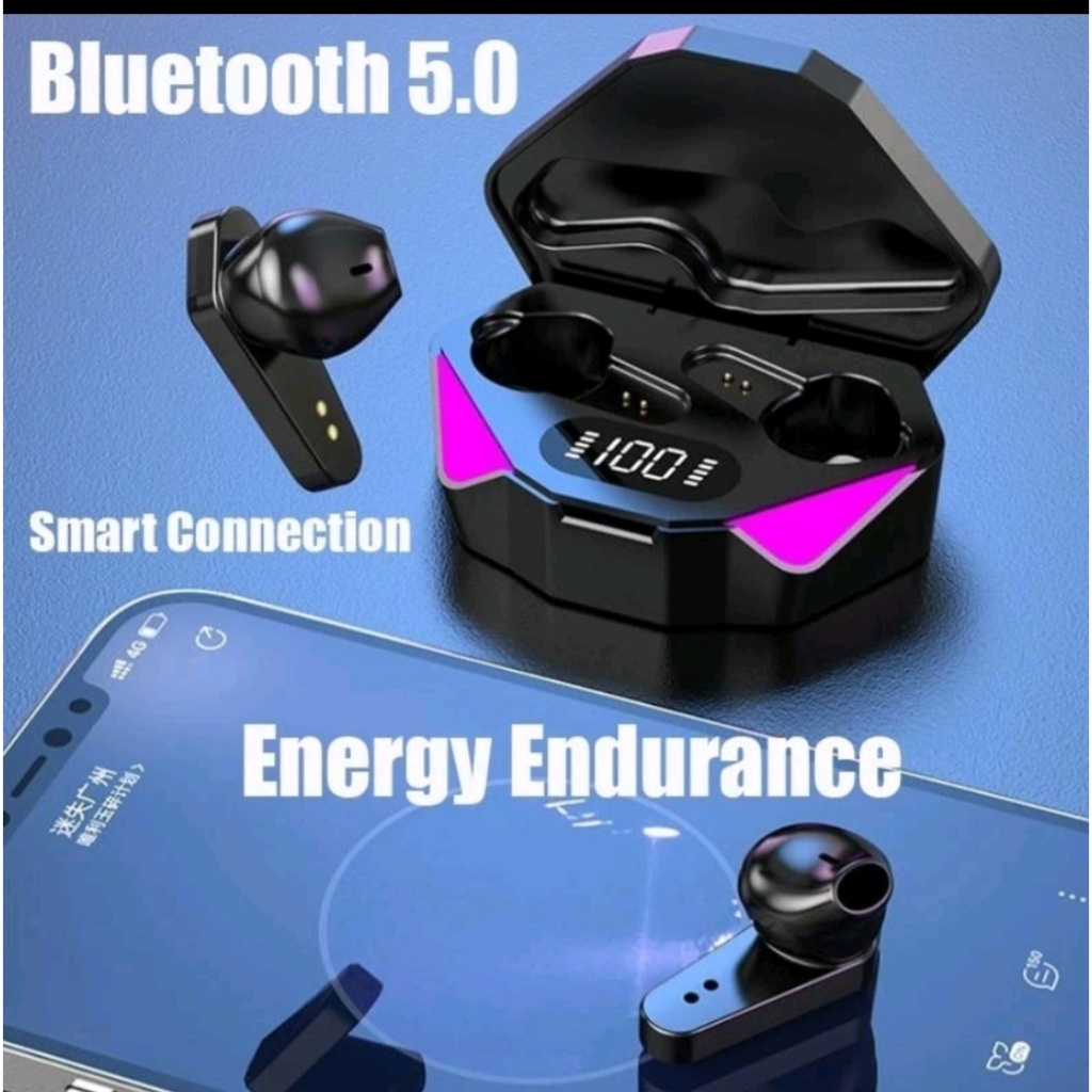 Jual Headset Bluetooth Gaming TWS X15 Bluetooth V5.2 LED Wireless ...