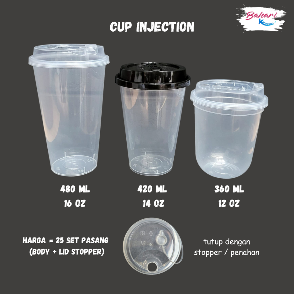 Jual gelas fore cup injection 12 oz 360ml 14 oz 420ml 16oz 480ml 500ml ...