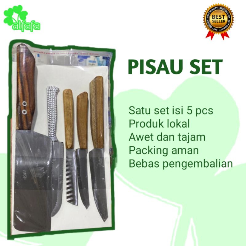 Jual COD PISAU SET LOKAL ISI 5 PCS | PISAU DAPUR | PISAU DAGING | PISAU ...