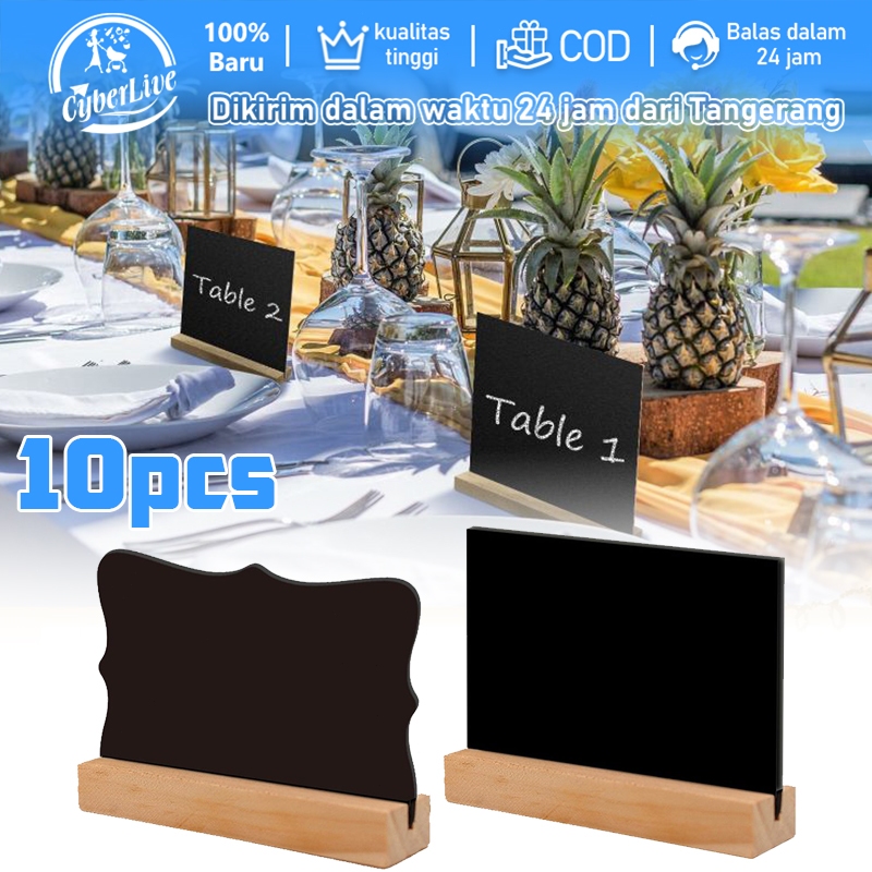 Jual 10pcs/Set Papan Tulis Kapur Kecil Papan Hitam Kapur Cafe Mini ...