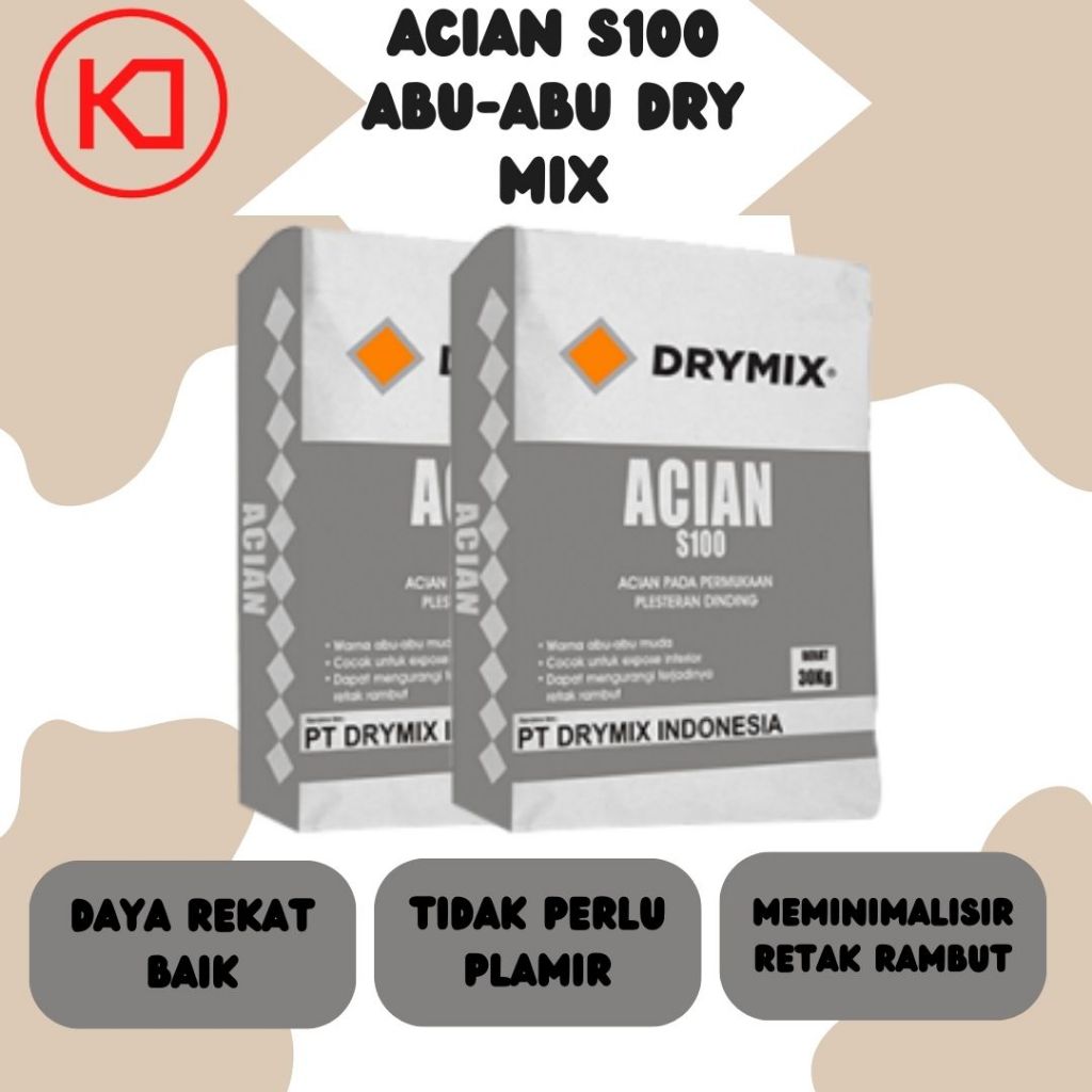 Jual Semen Mortar Drymix S100 Semen Acian Putih (KHUSUS DALAM KOTA) | Shopee Indonesia