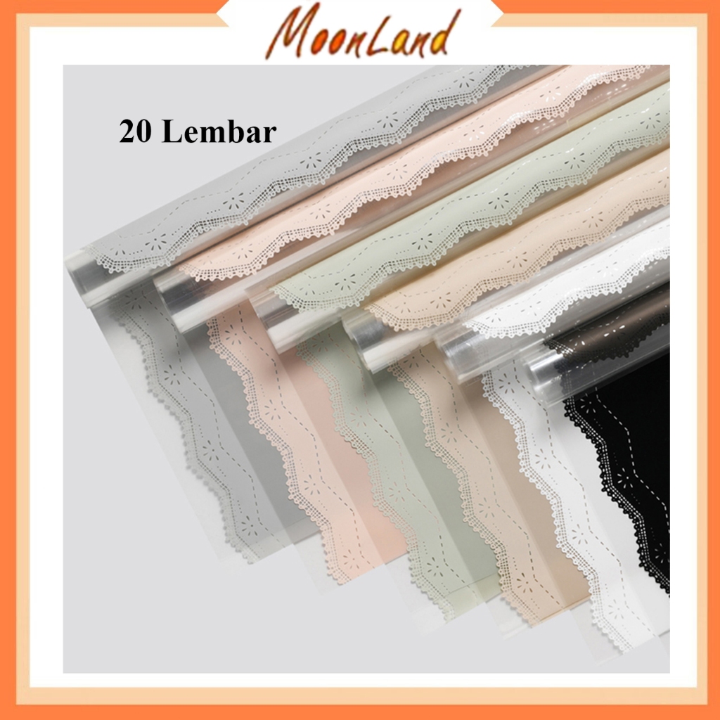 Jual 20 Lembar Cellophane List Renda Bening Flower Wrap Paper Buket ...